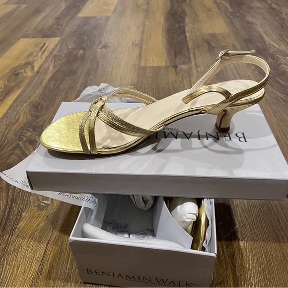 Benjamin Walk | Shoes | Benjamin Walk Metallic Gold Slingback Heels ...